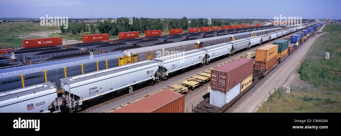 Panoramic view freight cars Union Pacific's Bailey Railroad Yards North ...