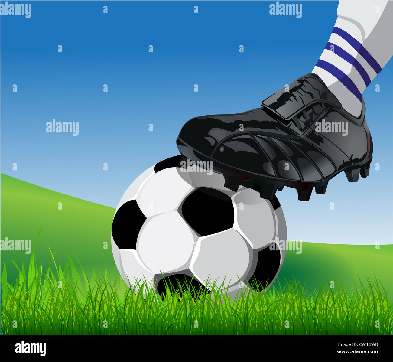Football or soccer ball at the kickoff of a game Stock Photo - Alamy