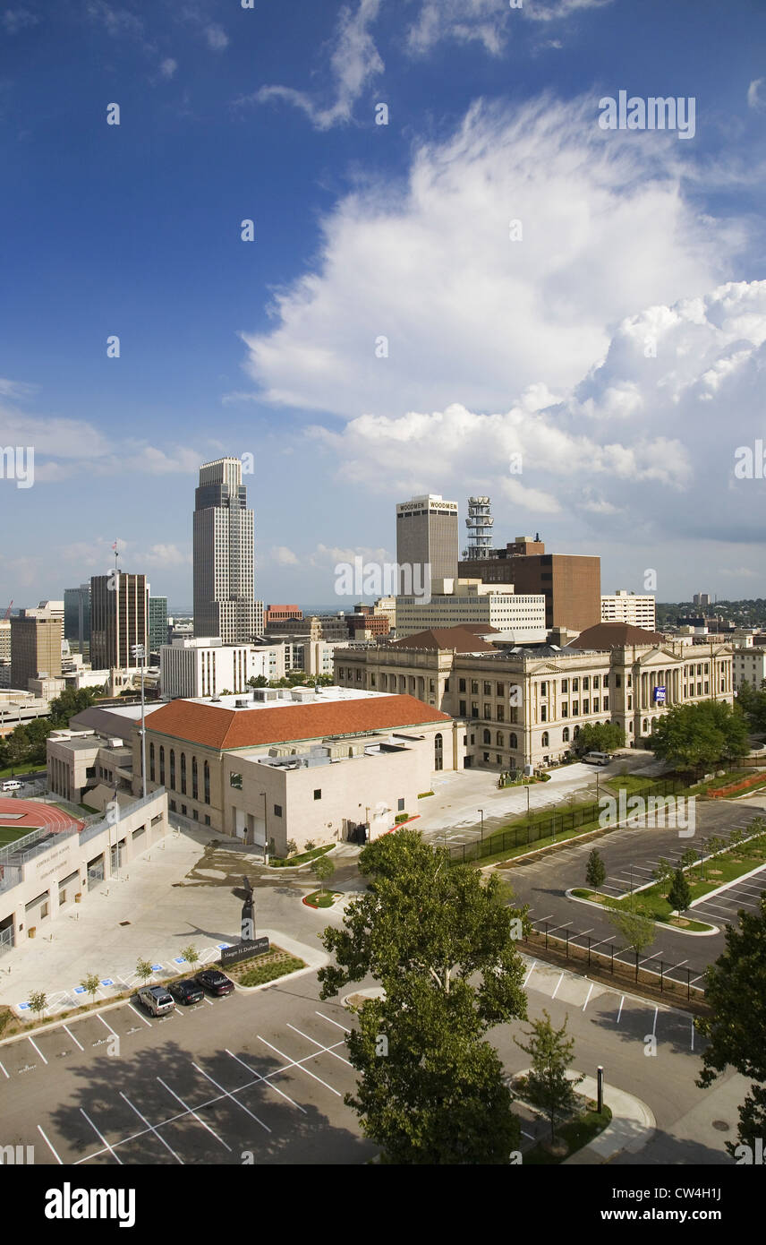 Aerial view of Omaha Nebraska skyline on summer day Stock Photo - Alamy
