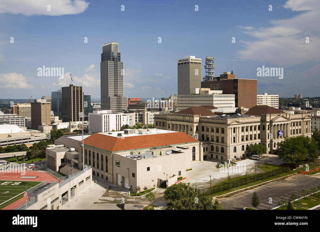 Aerial view of Omaha Nebraska skyline on summer day Stock Photo - Alamy