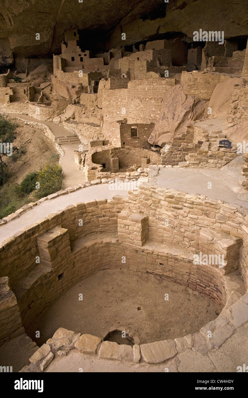 Kiva at Cliff Palace cliff dwelling Indian ruin, the largest in North ...