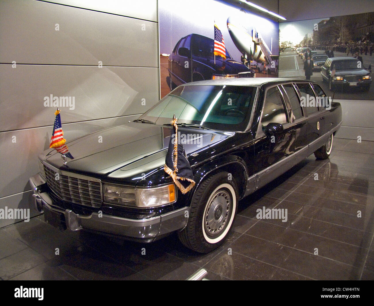 Presidential limousine as seen in interior of the William J. Clinton ...