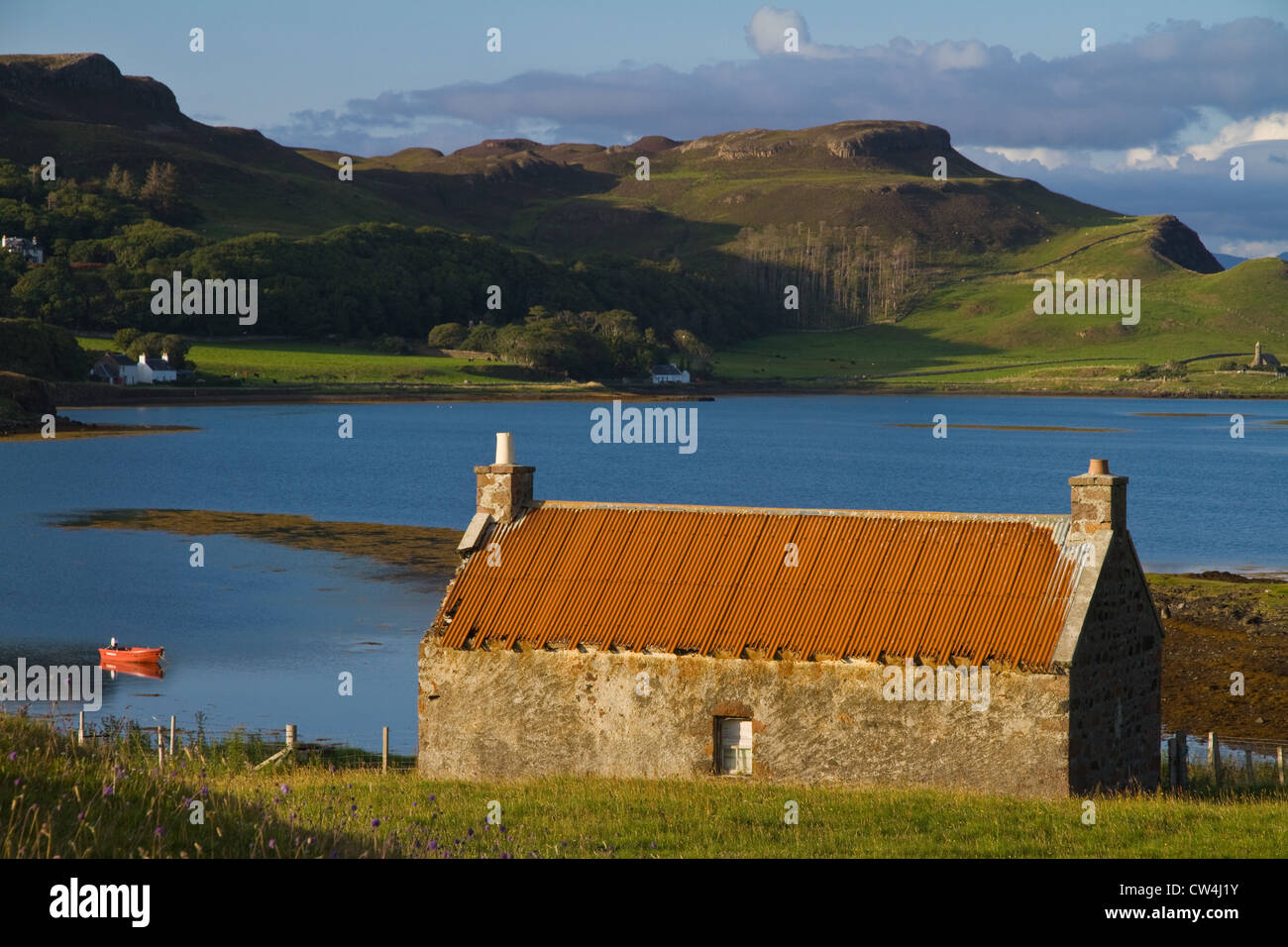 An old croft house on the island of Canna in the Small Isles, Scotland ...