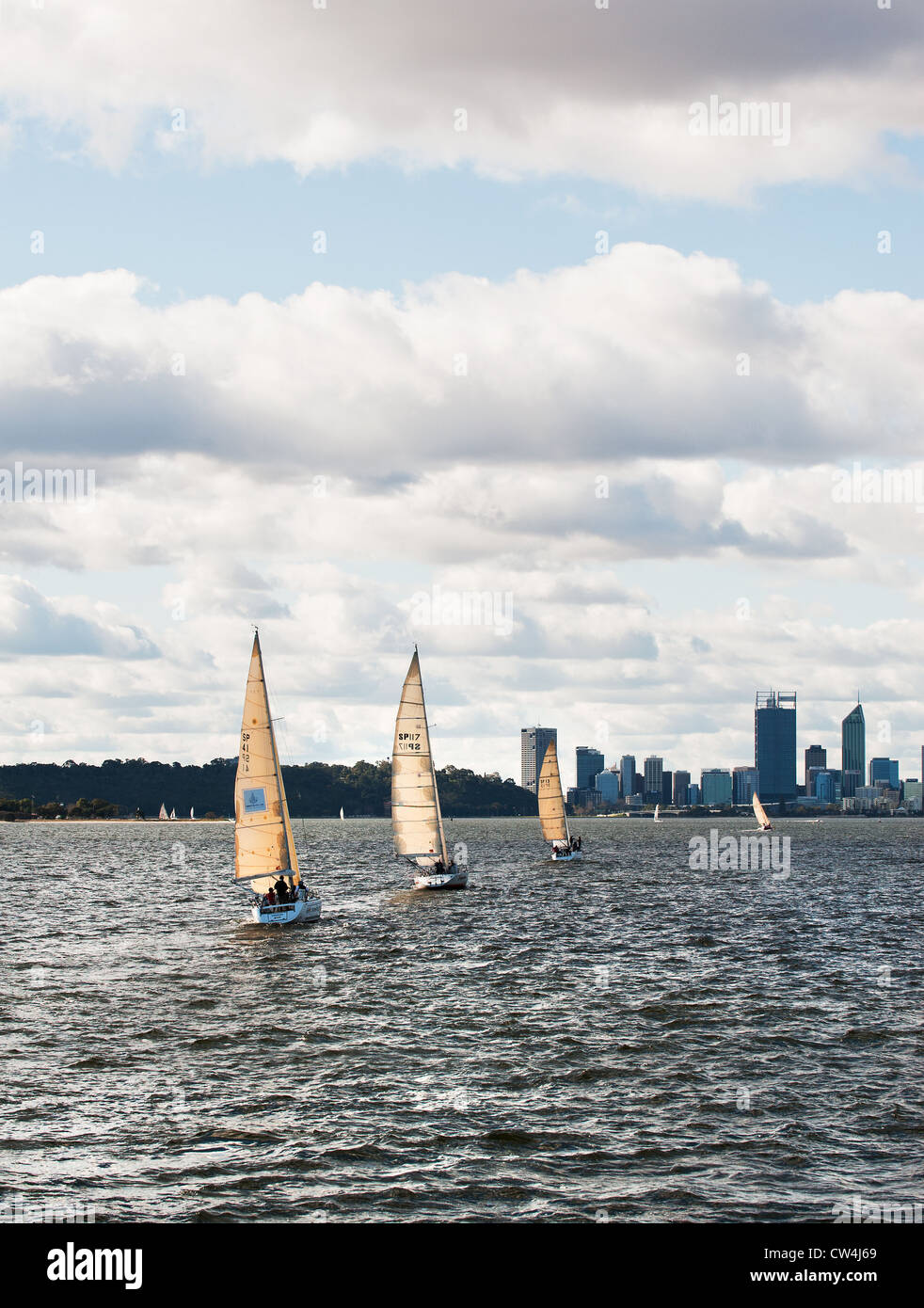 Swan River Western Australia - Sailboats racing on the Swan River in ...