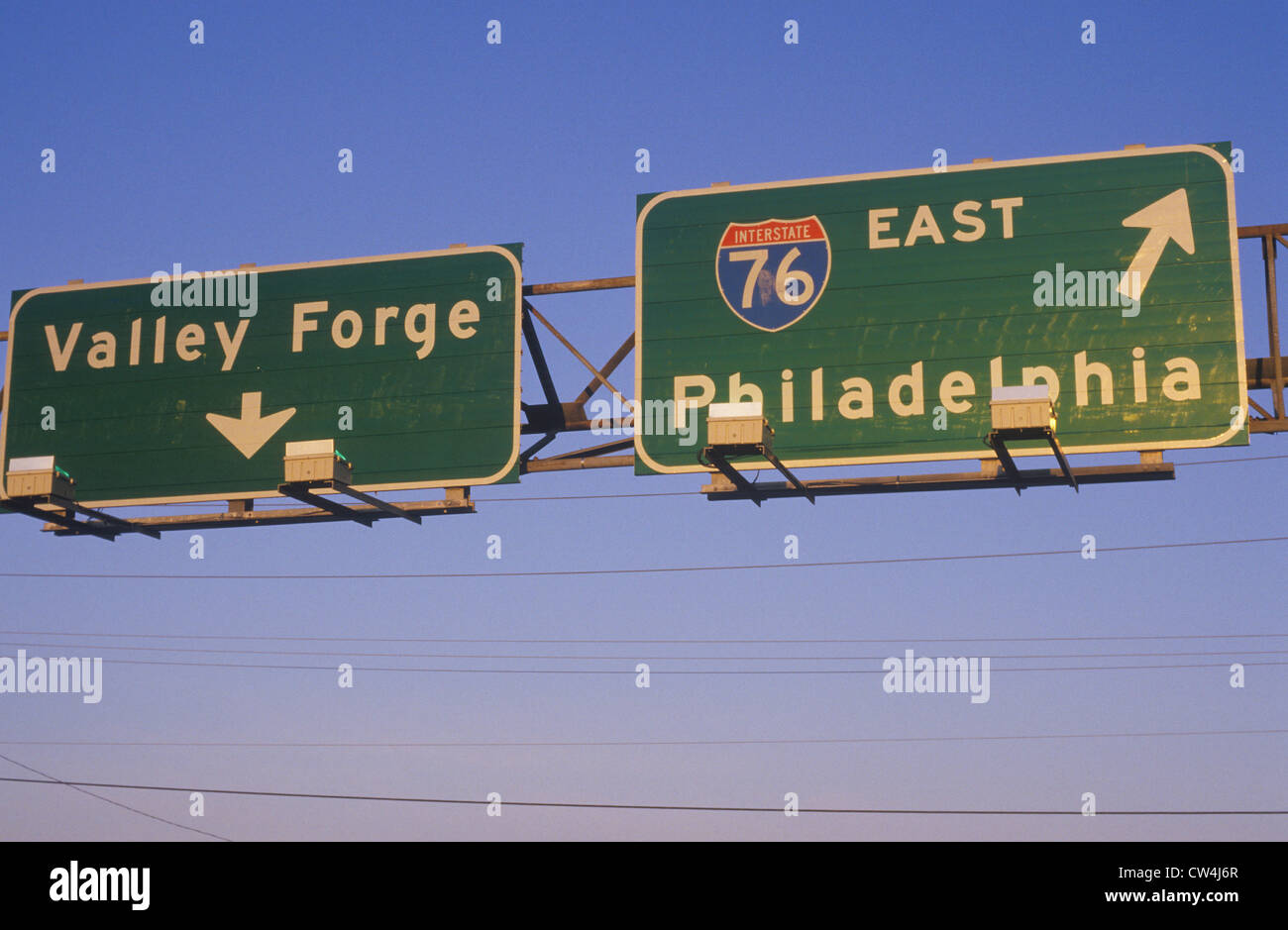 A sign for Interstate 76 in Philadelphia and Valley Forge Stock Photo ...