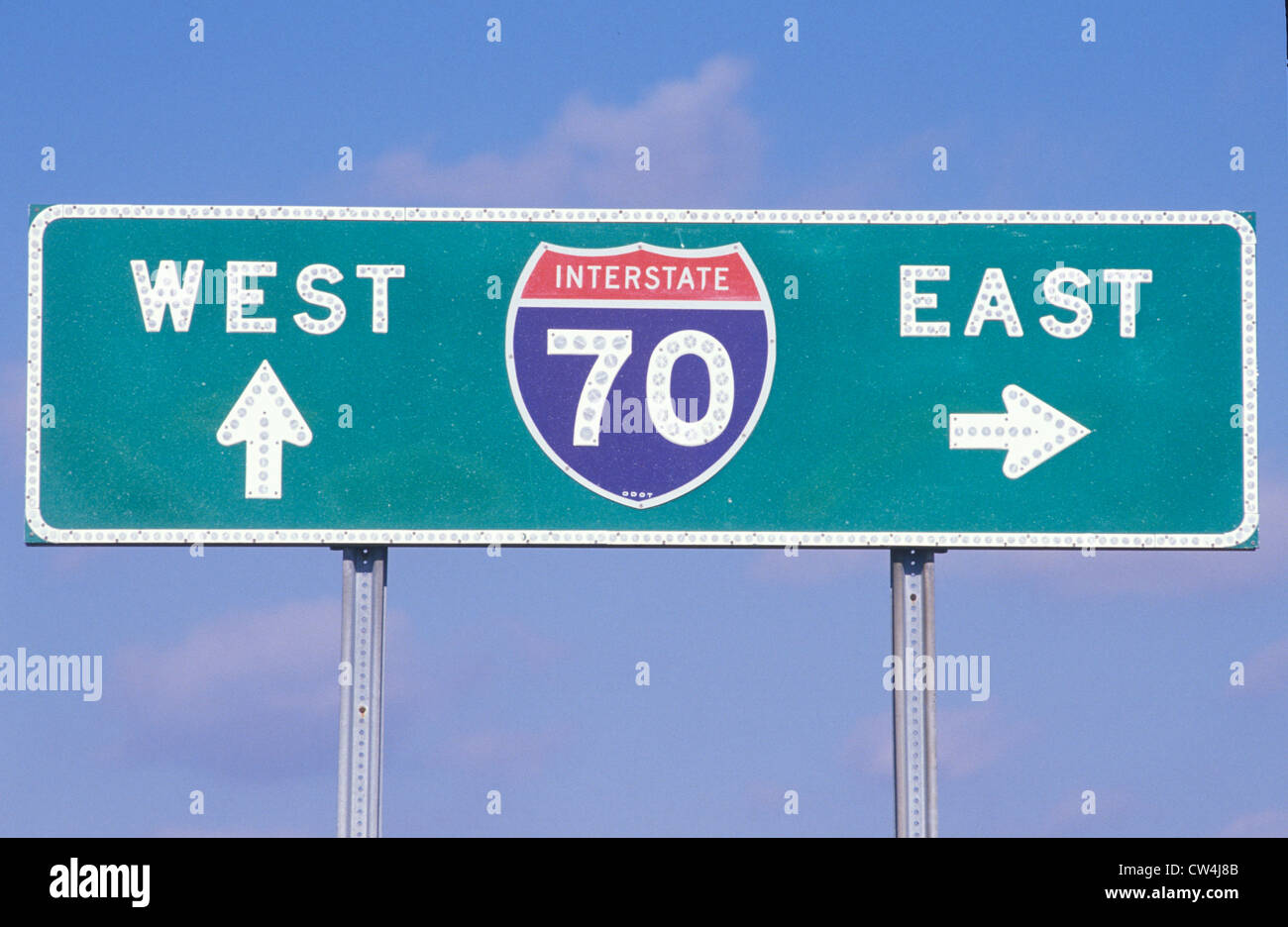 East and west interstate 70 signs hi-res stock photography and images ...