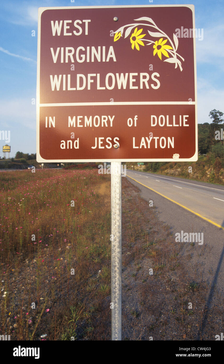 A sign for West Virginia Wildflowers Stock Photo - Alamy