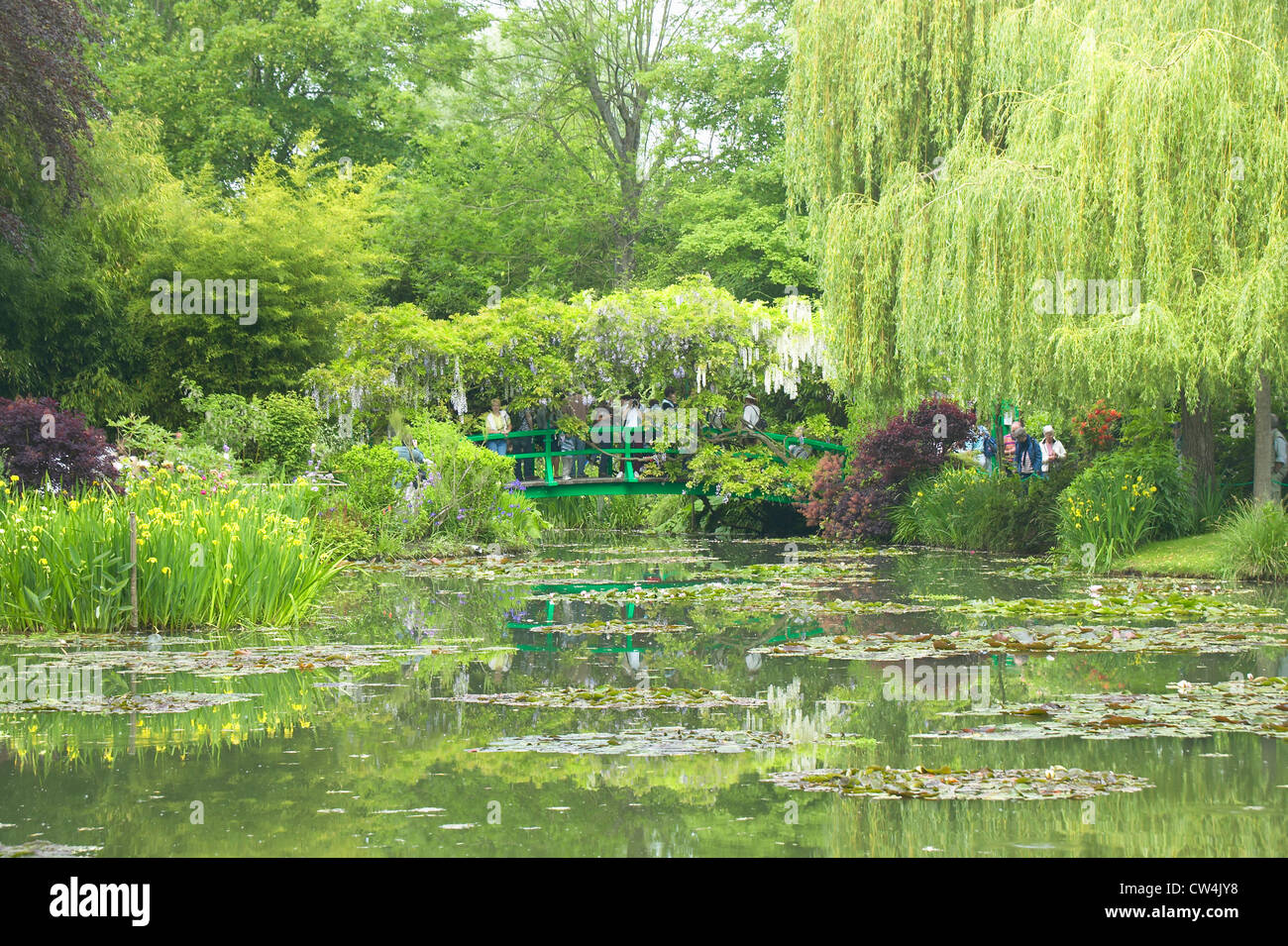 The Gardens at Giverny with Monet's Bridge, Giverny, France Stock Photo ...