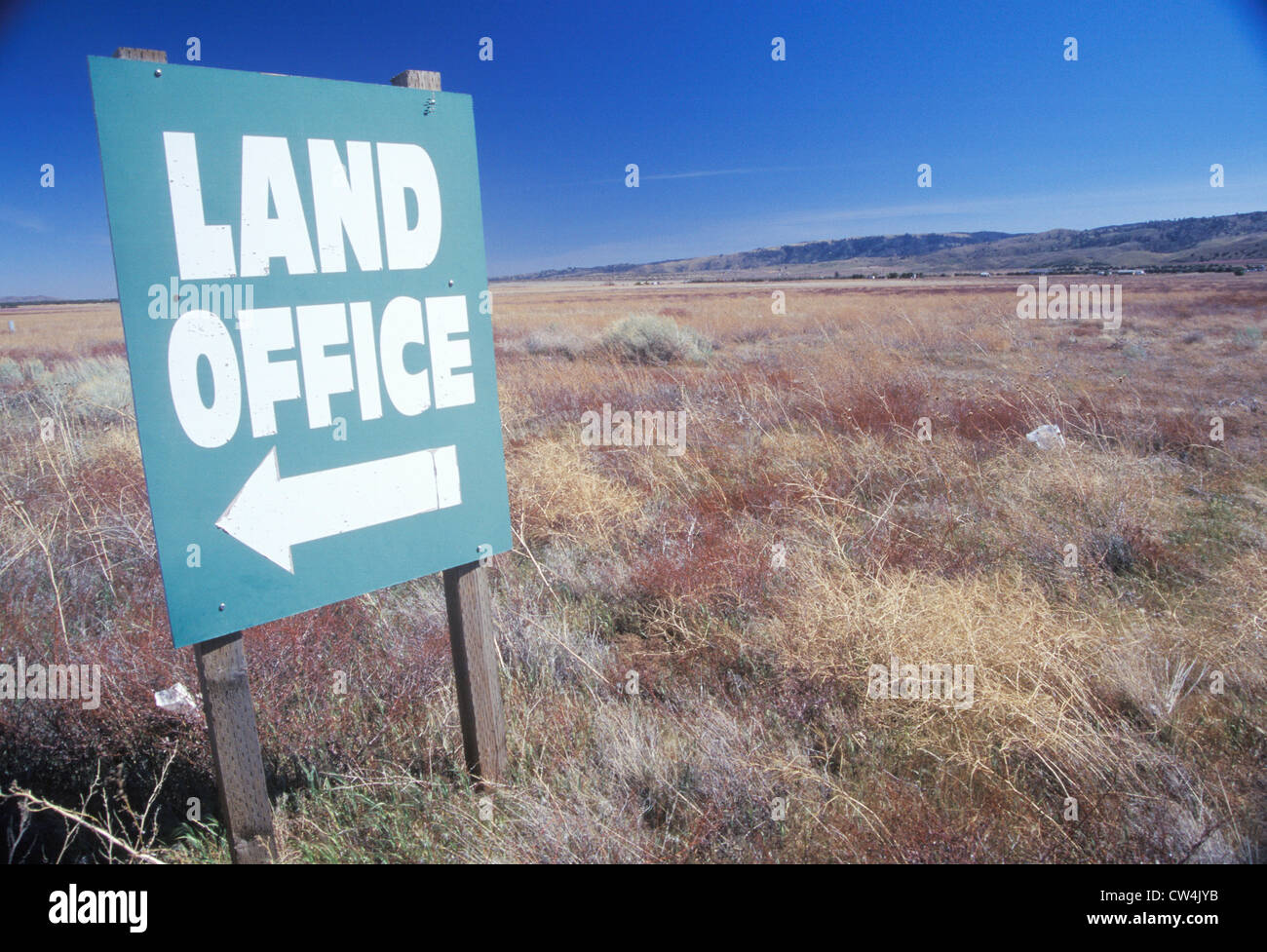 A sign that reads ?Land Office Stock Photo - Alamy