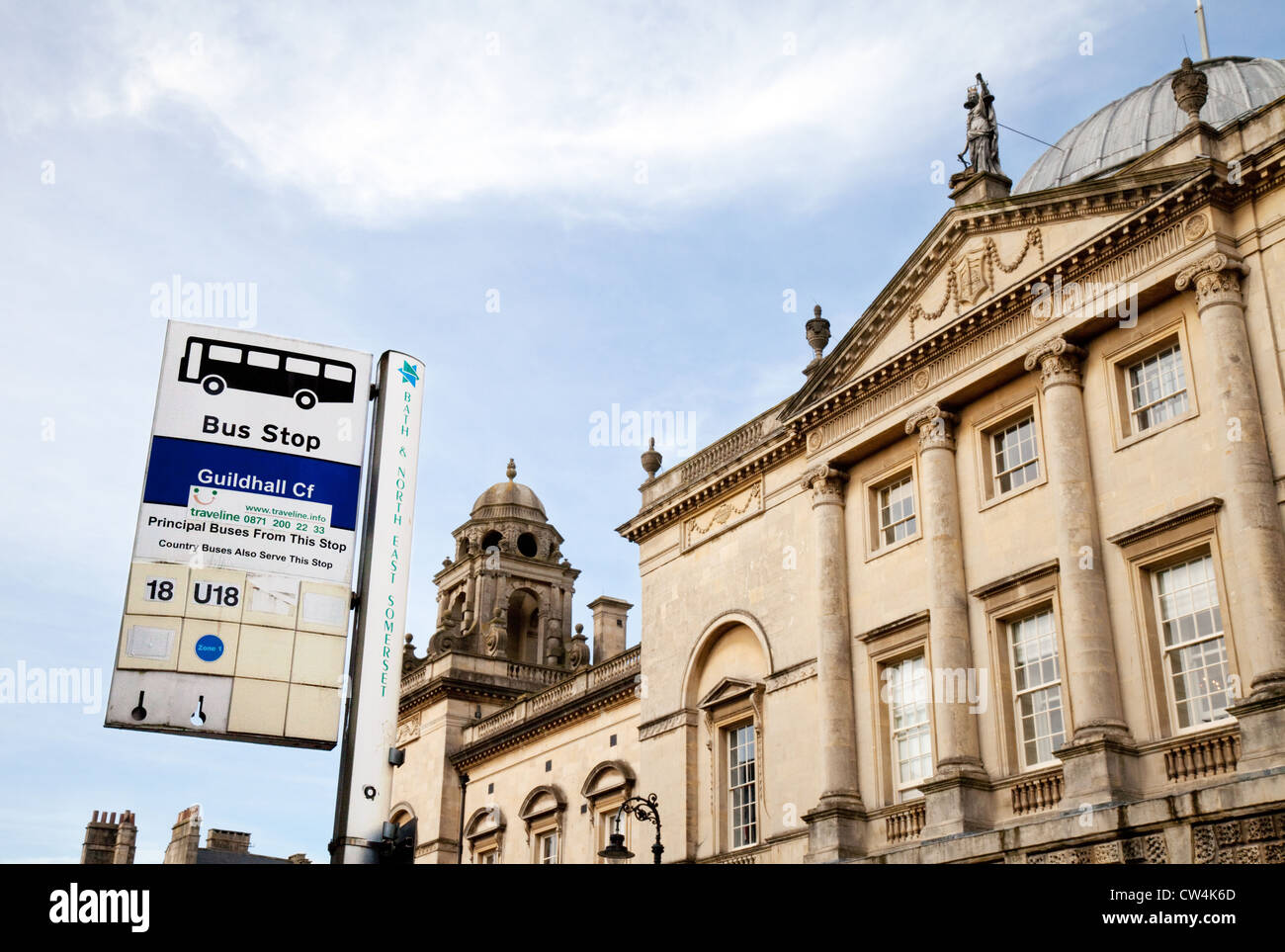 Bus stop at the Guildhall, Bath Somerset UK Stock Photo - Alamy