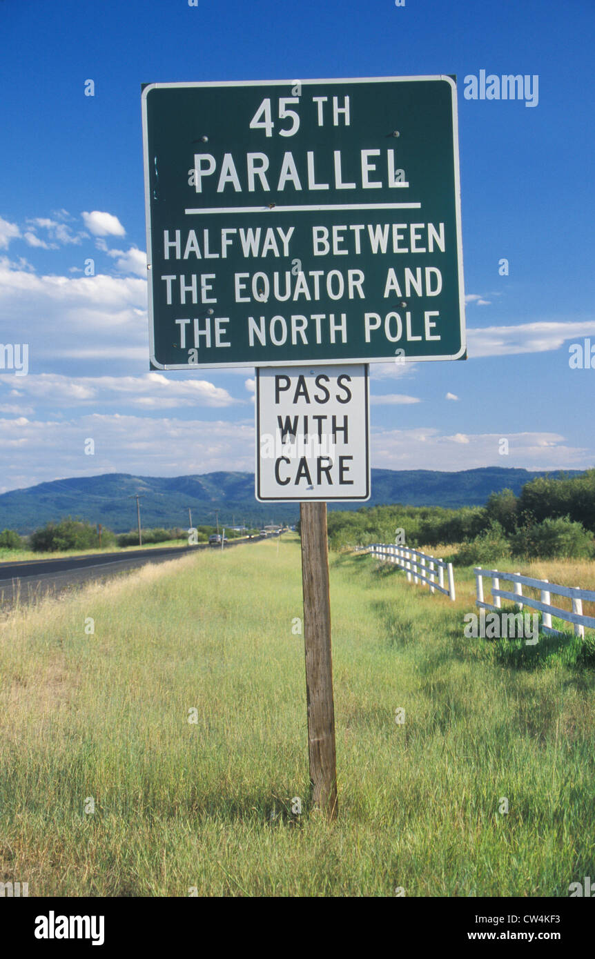A sign that reads ?45th Parallel Stock Photo - Alamy