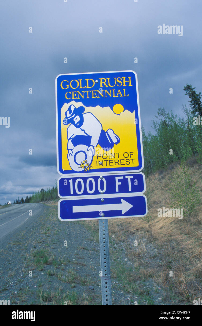 A sign that reads ?Gold Rush Centennial Stock Photo - Alamy