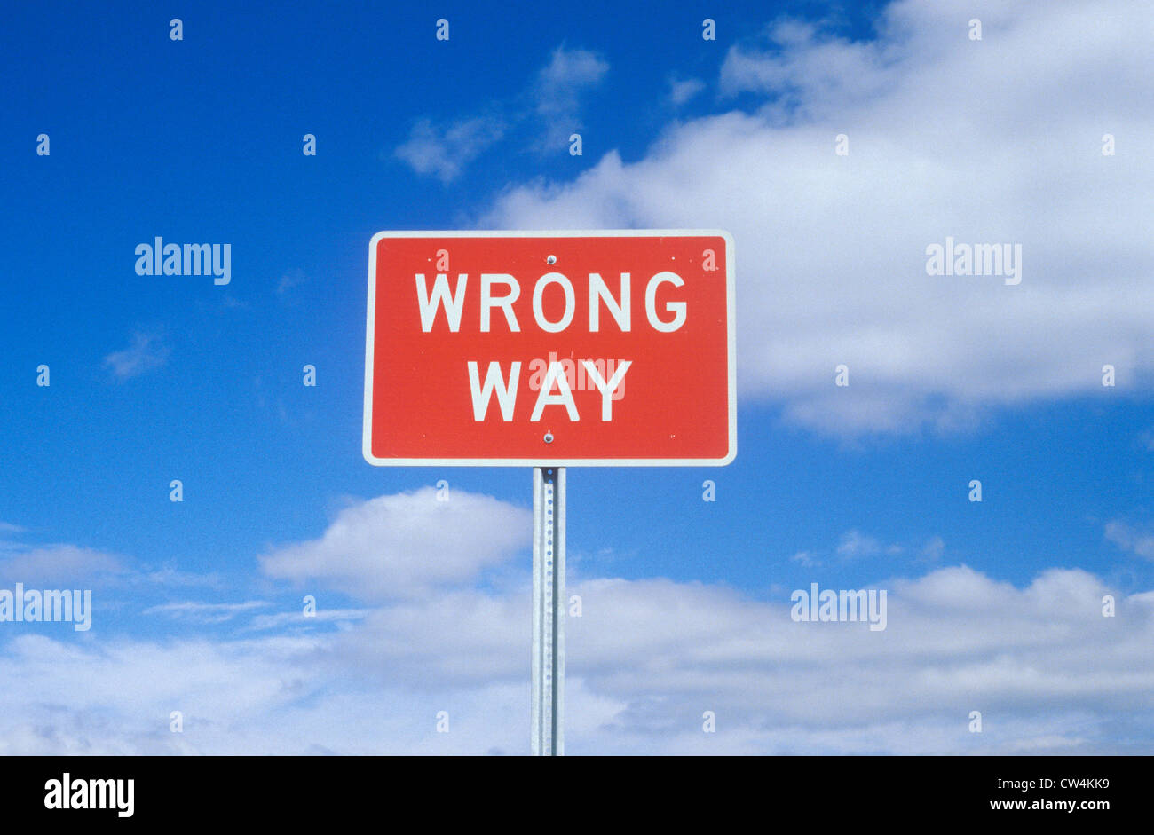 A sign that reads ?Wrong Way Stock Photo - Alamy