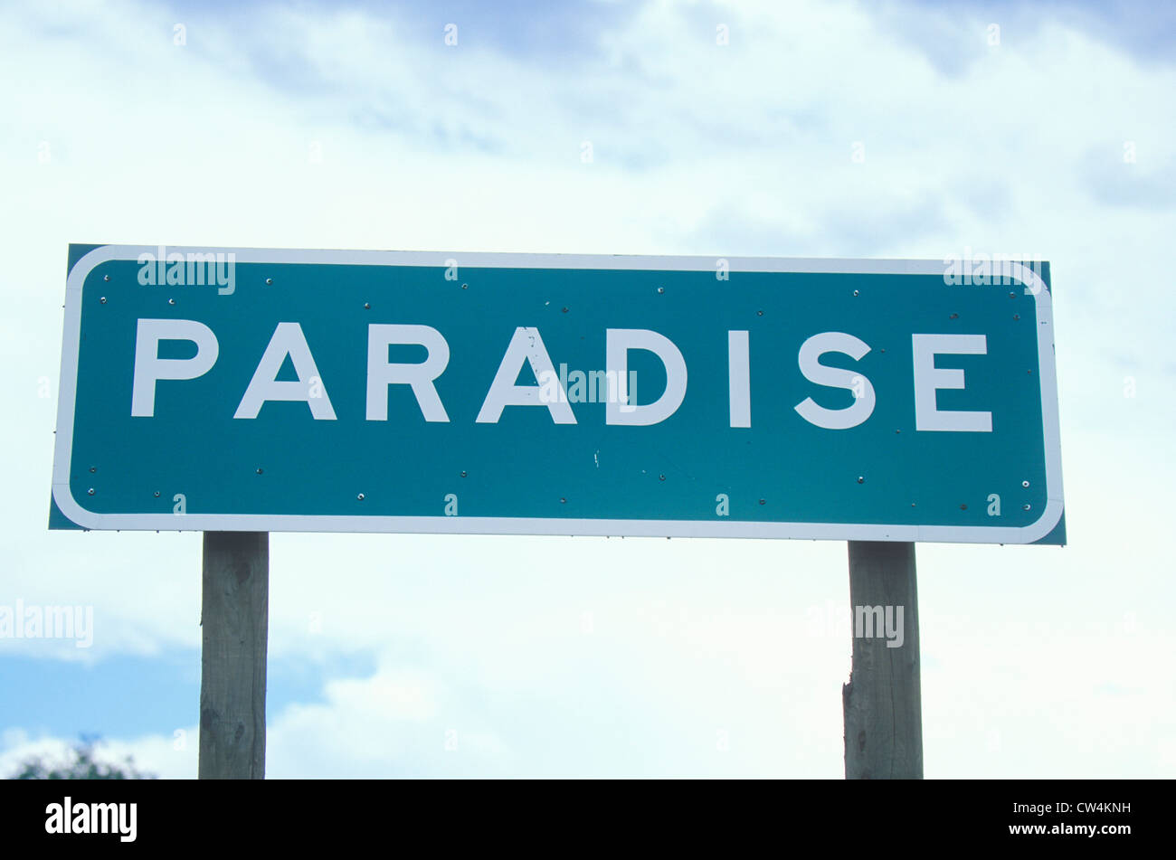 A sign that reads ?Paradise Stock Photo - Alamy