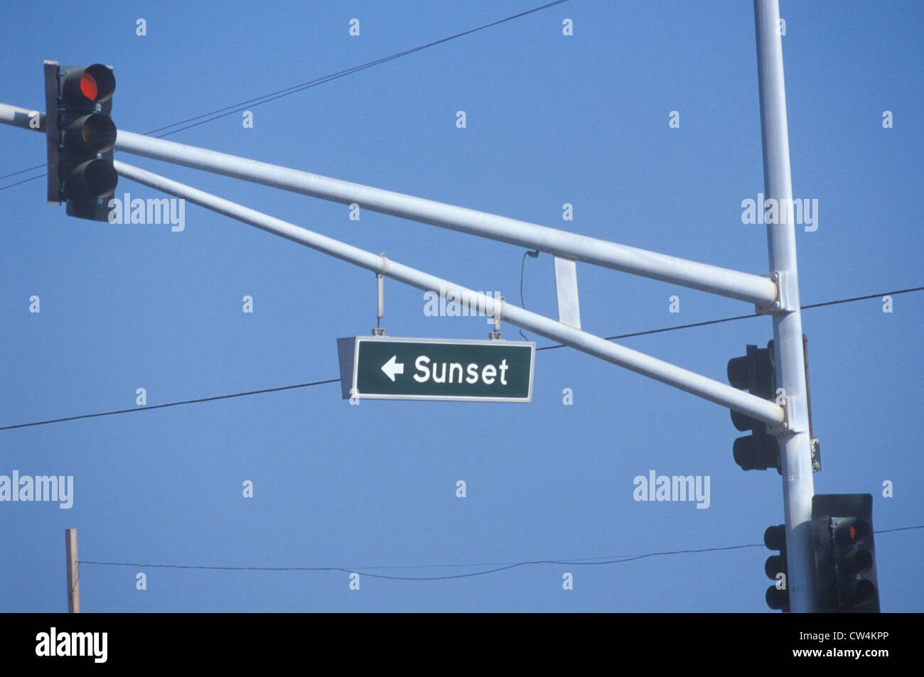 A sign that reads ?Sunset Stock Photo - Alamy