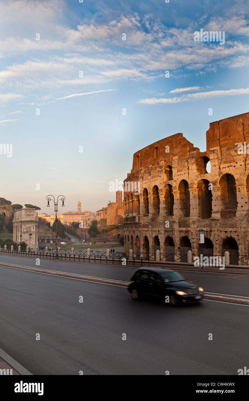 Car driving past amphitheatre flavius rome hi-res stock photography and ...
