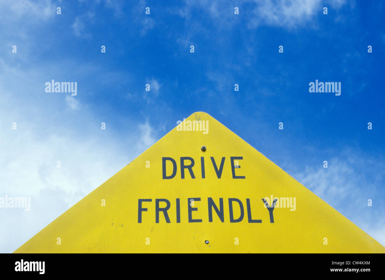 A sign that reads ?Drive Friendly Stock Photo - Alamy