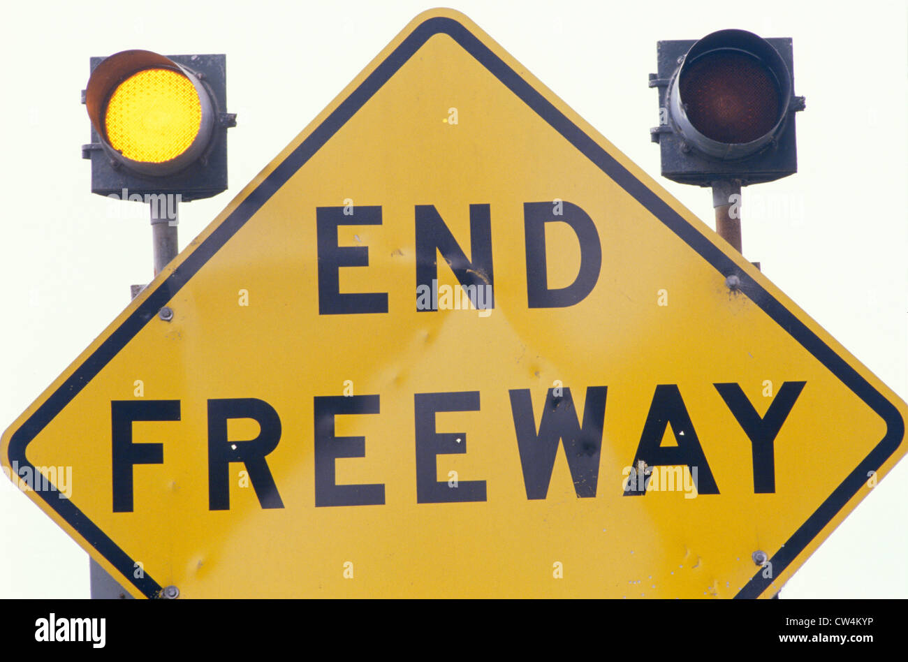 A sign that reads ?End Freeway Stock Photo - Alamy