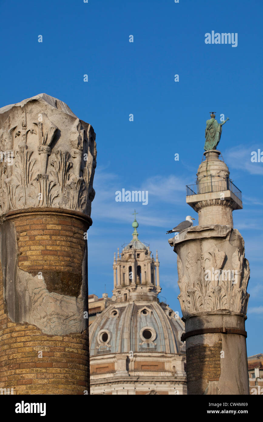 columns at Roman ruins, Rome, Italy Stock Photo - Alamy