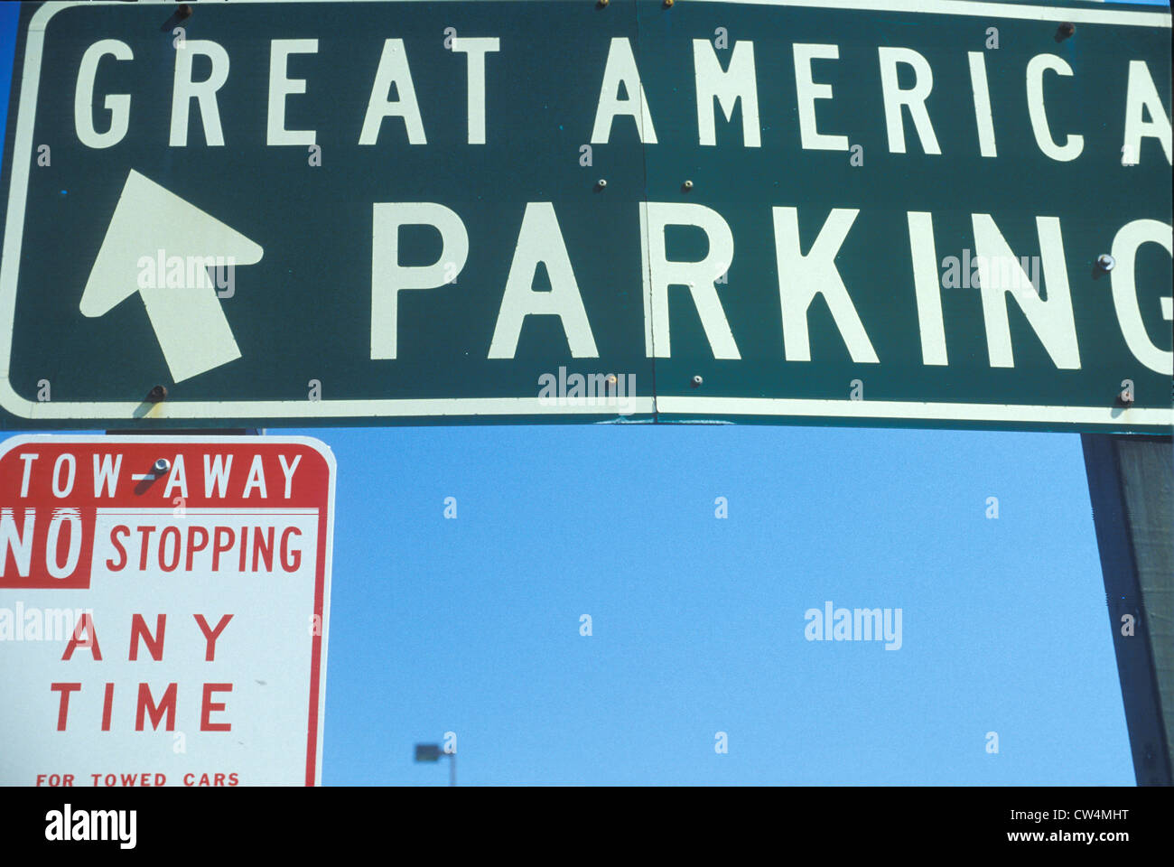 A sign that reads ?Great America Parking Stock Photo - Alamy
