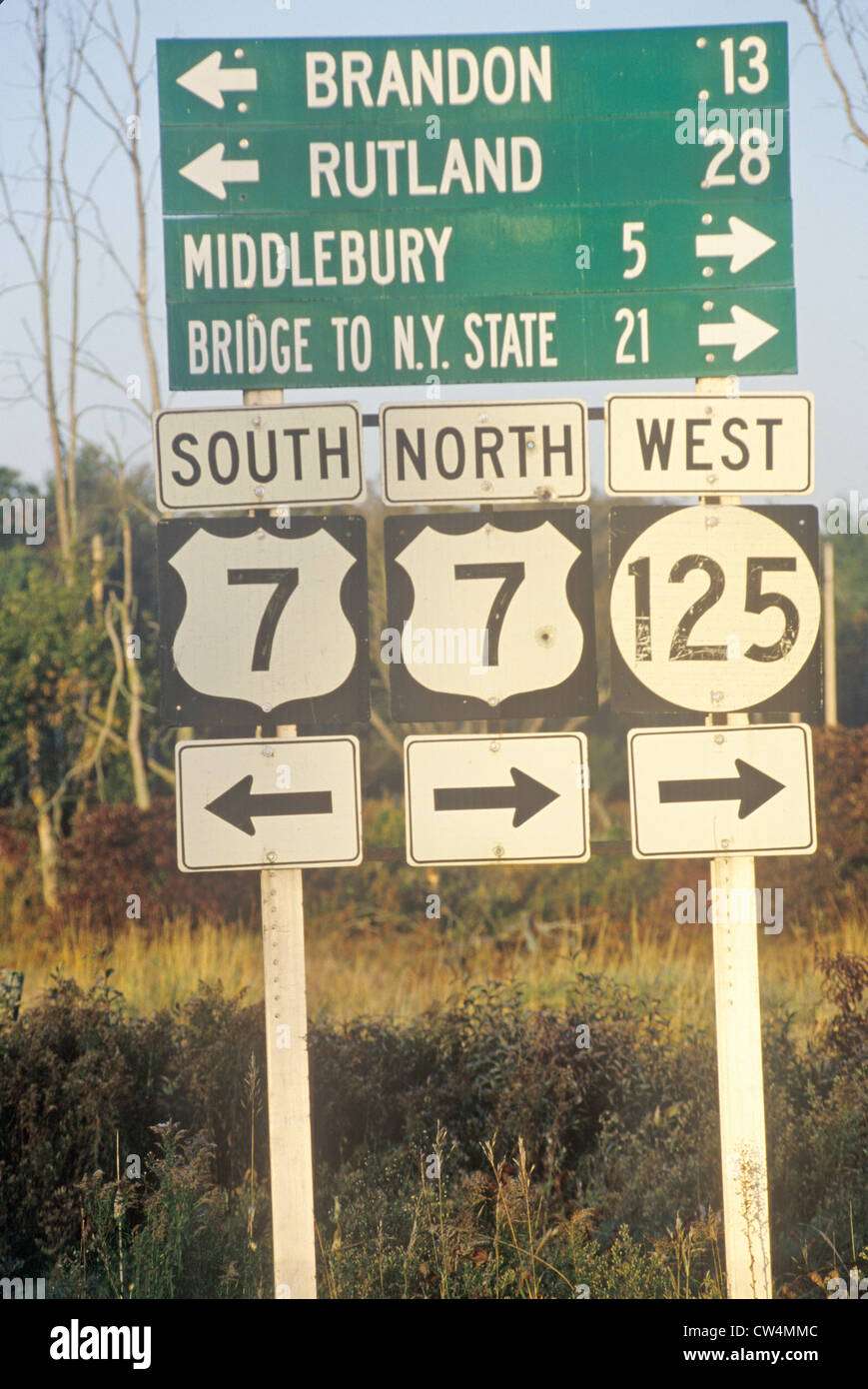 Road signs in New England Stock Photo - Alamy