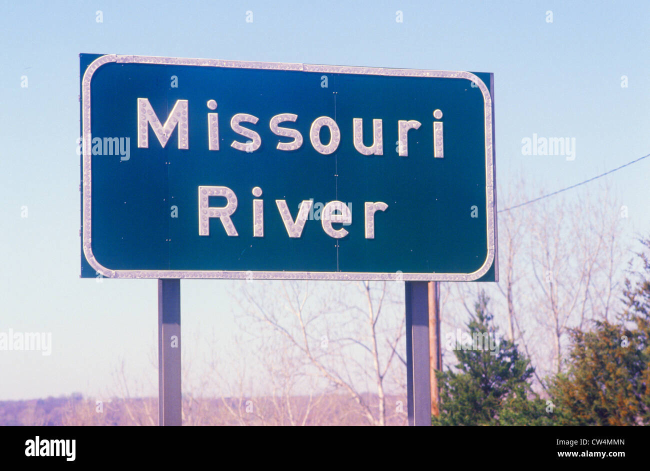 A sign that reads ?Missouri River Stock Photo - Alamy