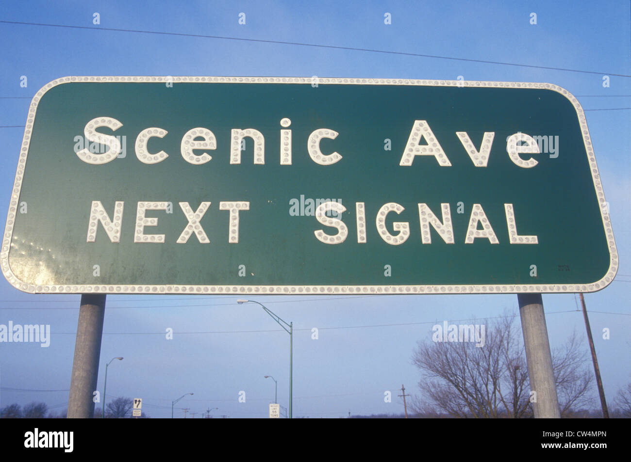 A sign that reads ?Scenic Avenue Next Signal Stock Photo - Alamy