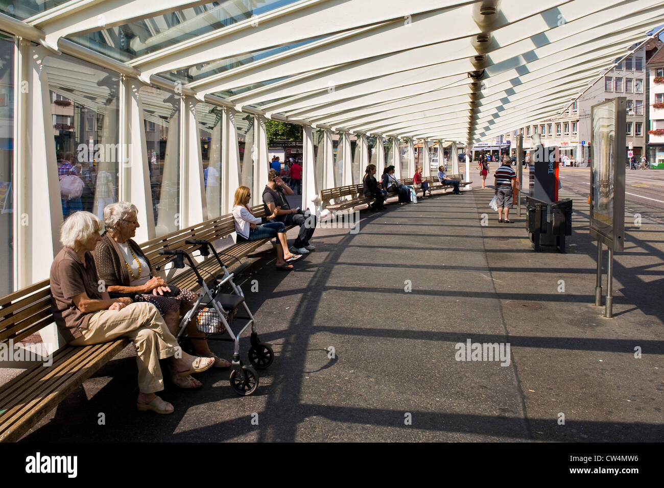 Switzerland, St. Gallen, bus station Stock Photo - Alamy