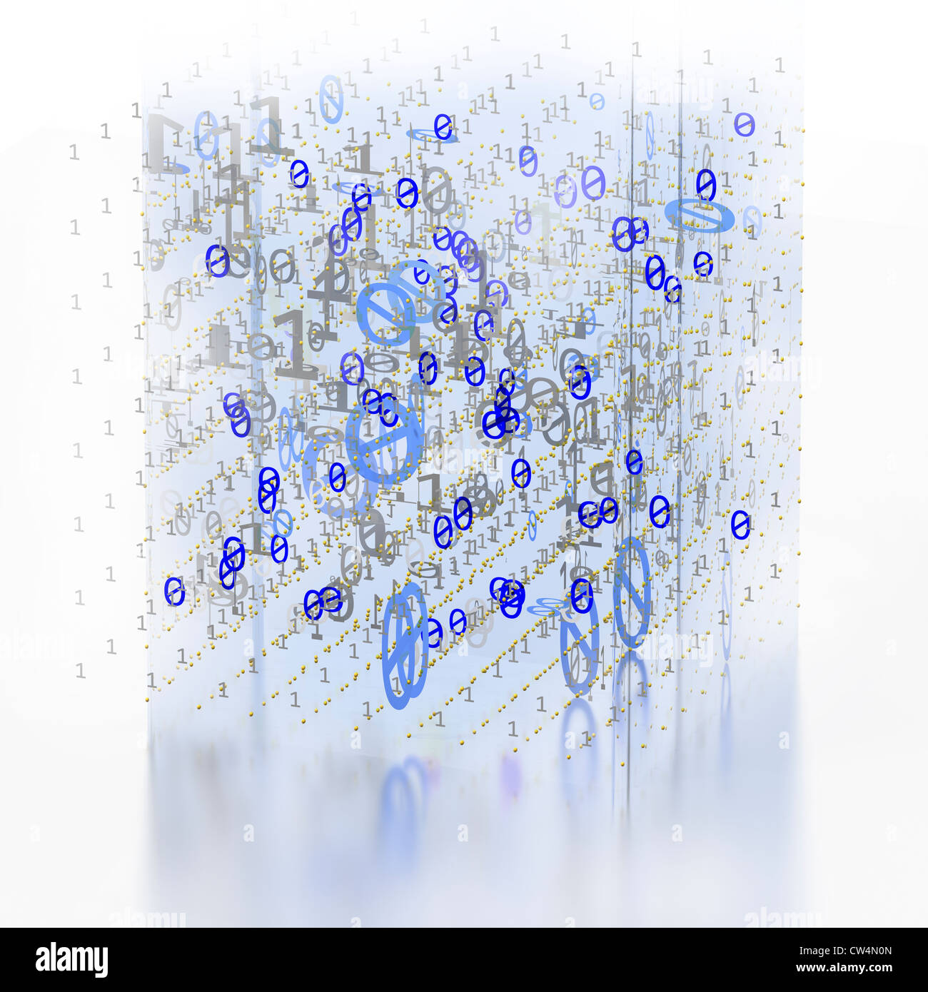 Binary ones and zeros on a white background Stock Photo - Alamy