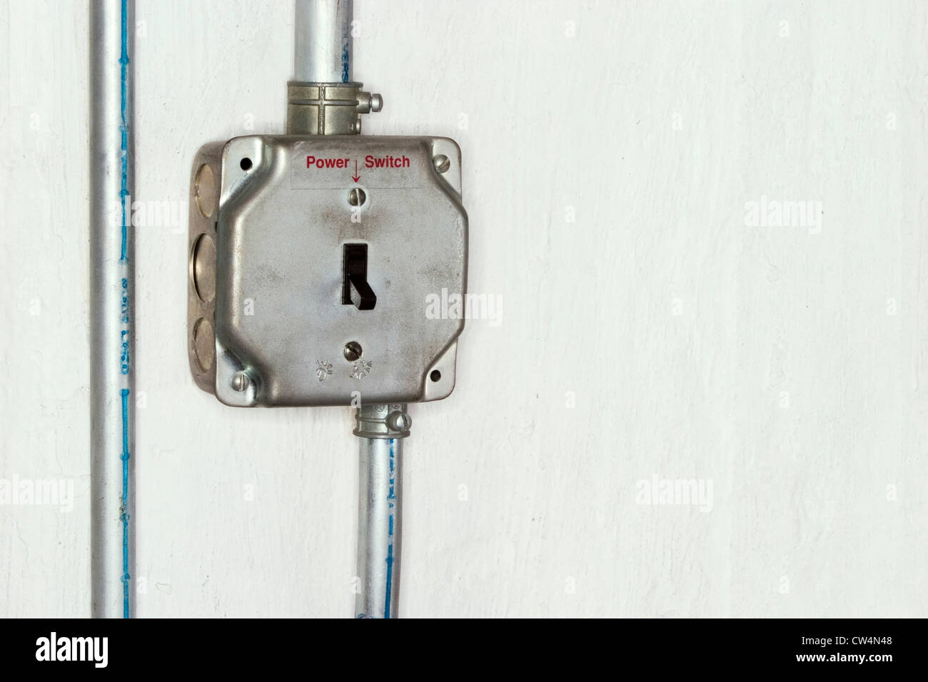 Close-up of an electric switch on a wall Stock Photo - Alamy