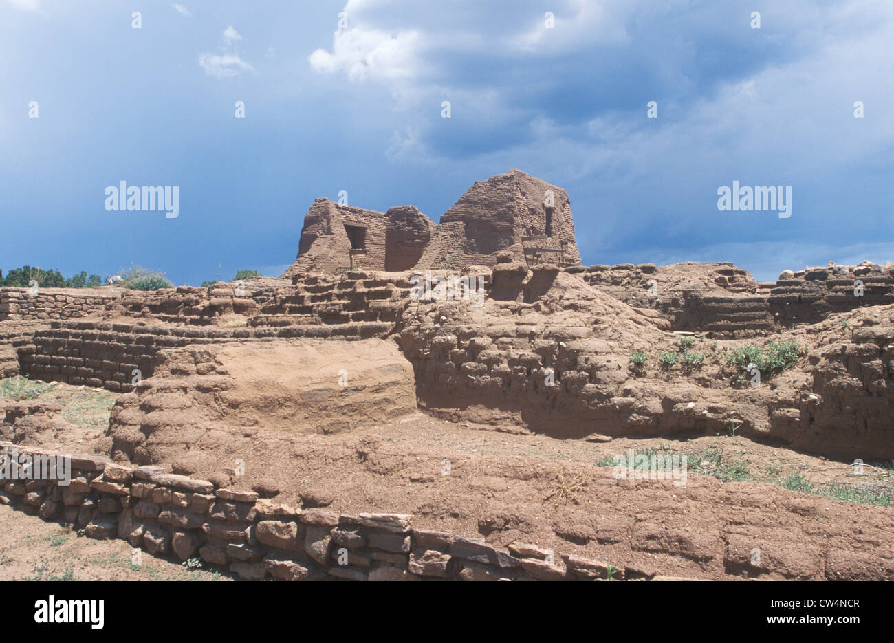 Spanish Mission ruins, Pecos National Historical Park, NM Stock Photo ...