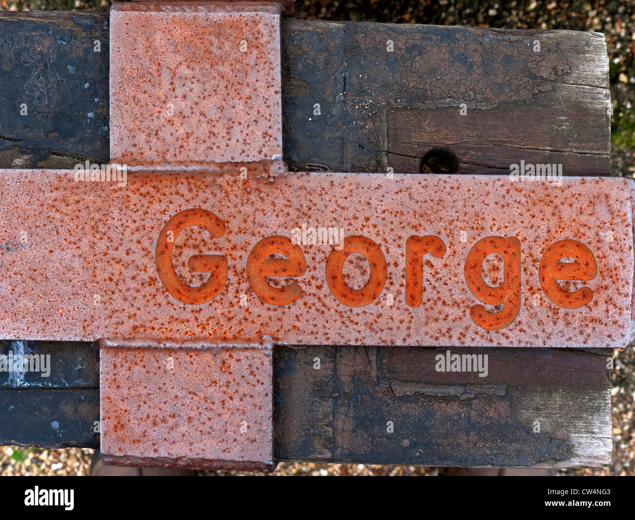 george name carved in metal Stock Photo - Alamy