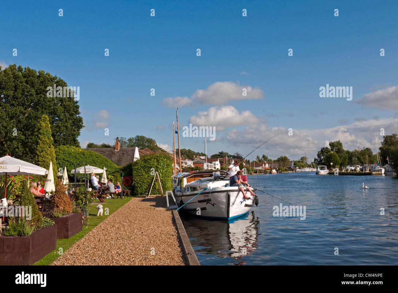 The Picturesque Staithe at Horning in Norfolk, beside the River Bure a ...