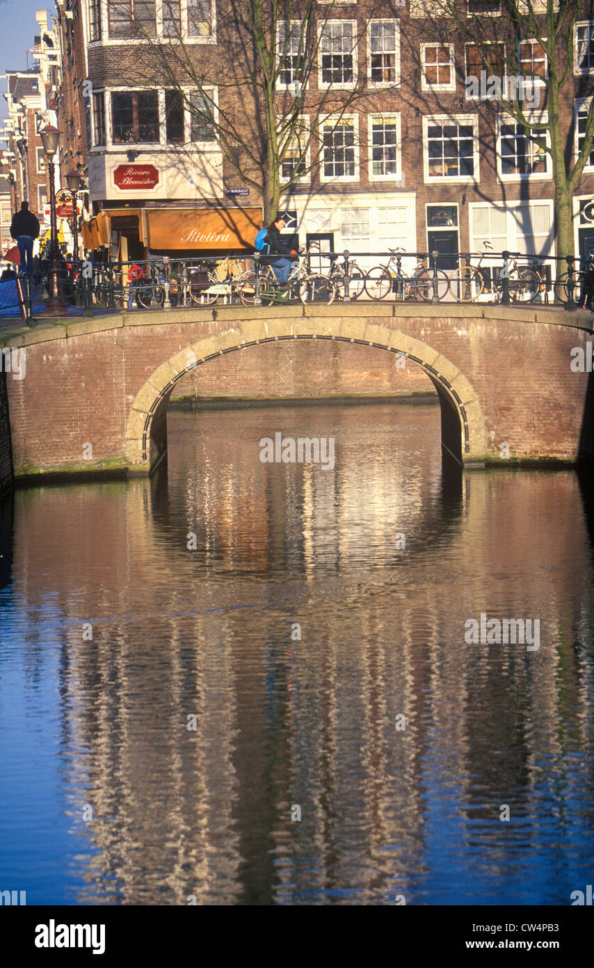 Arched Bridge Over A Canal, Amsterdam, Holland Stock Photo - Alamy