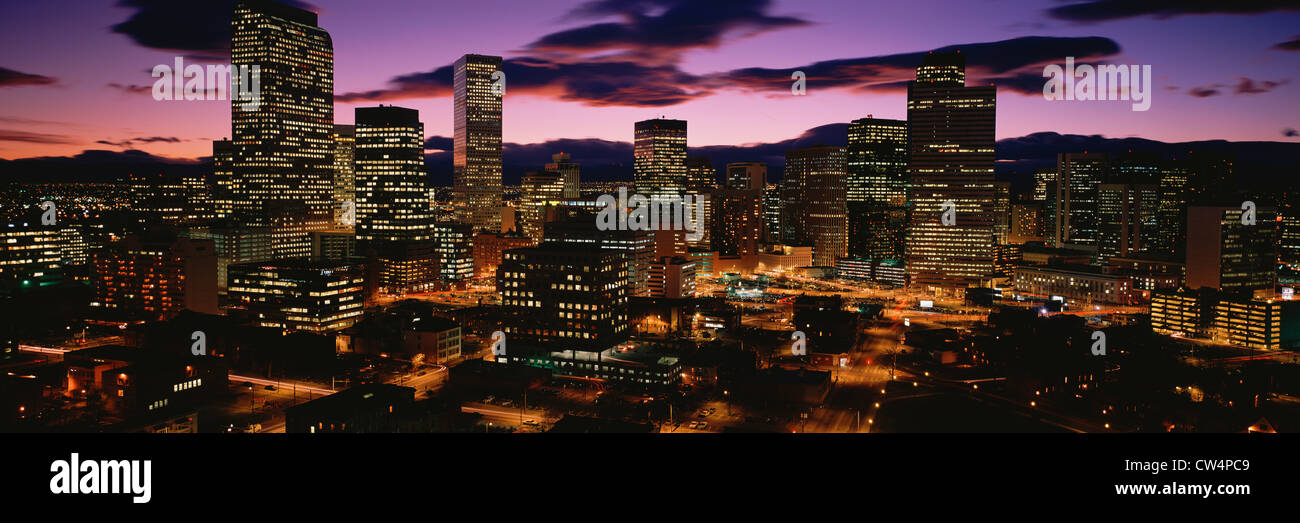 Denver, Colorado skyline at dusk Stock Photo - Alamy