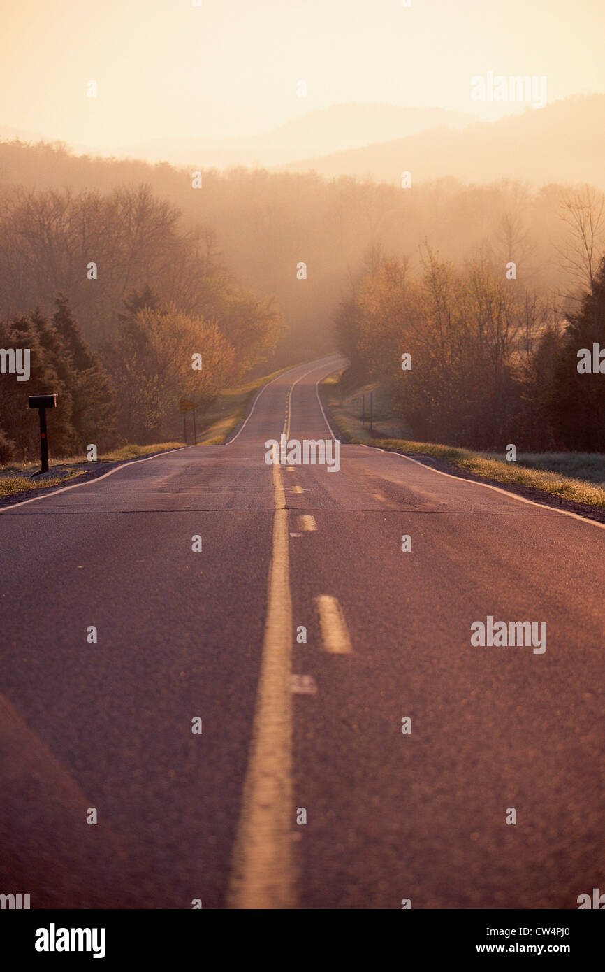 Country highway in morning Stock Photo - Alamy