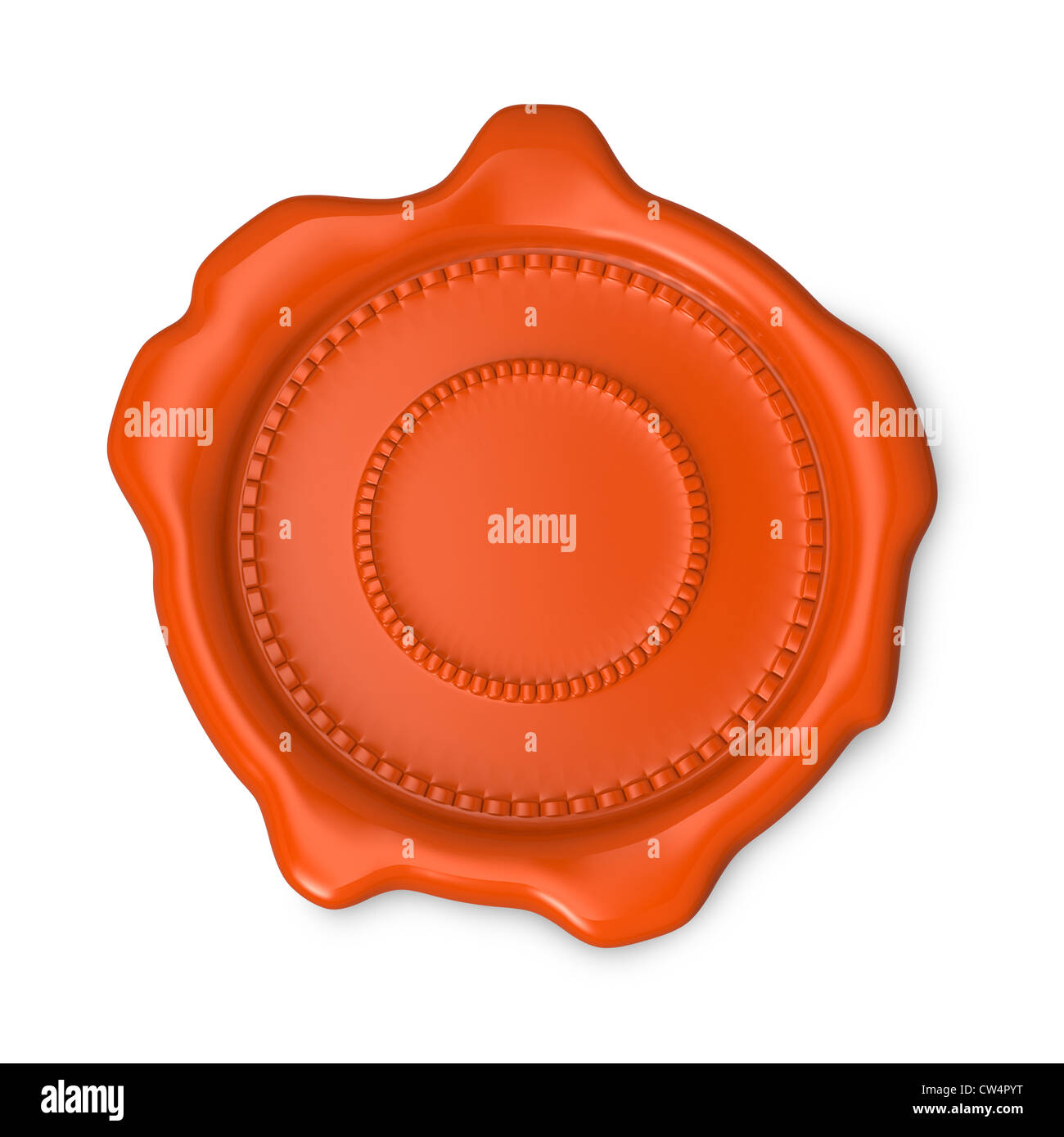 Orange seal of approval on white background Stock Photo - Alamy