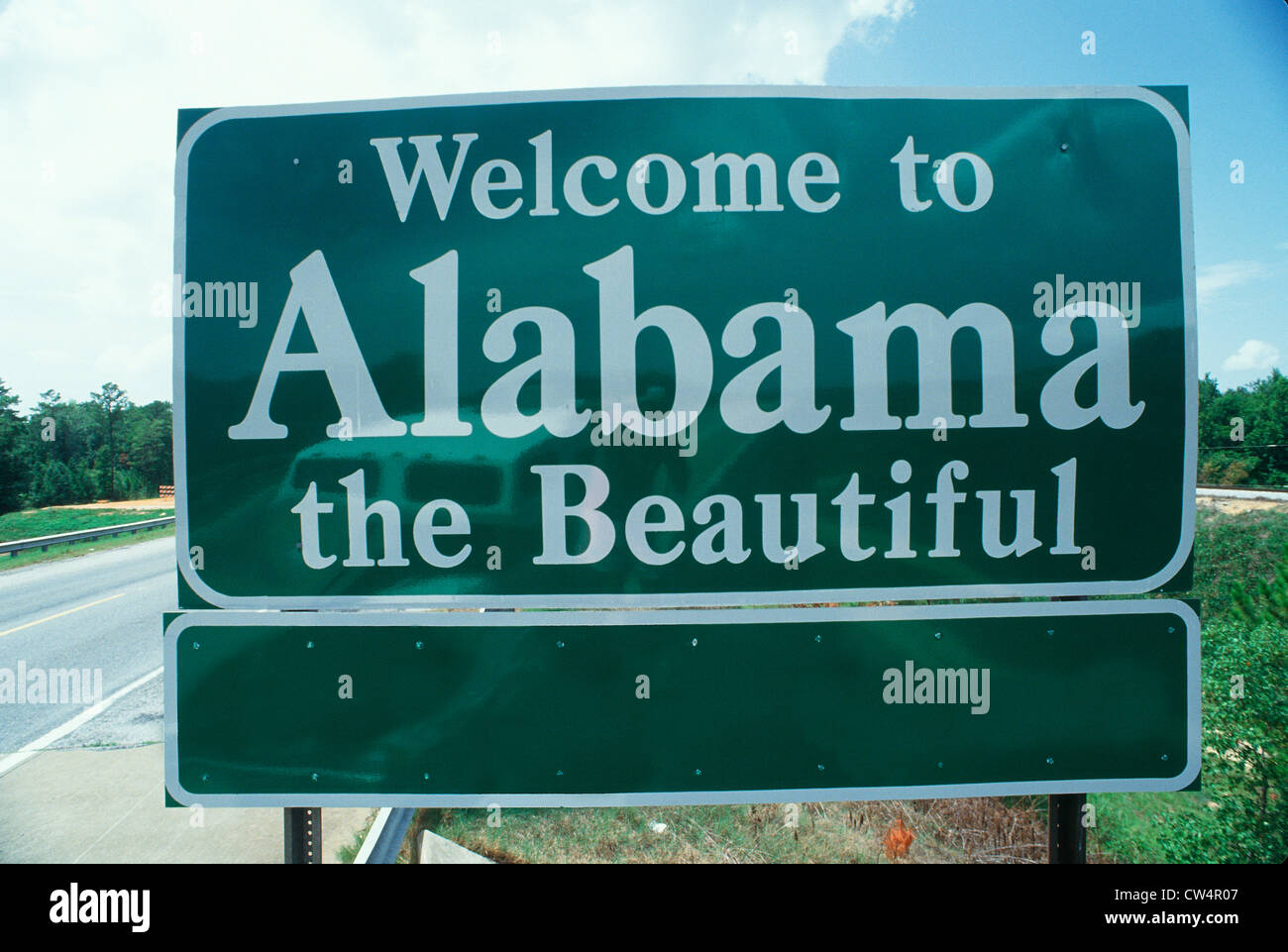 Welcome to Alabama Sign Stock Photo - Alamy