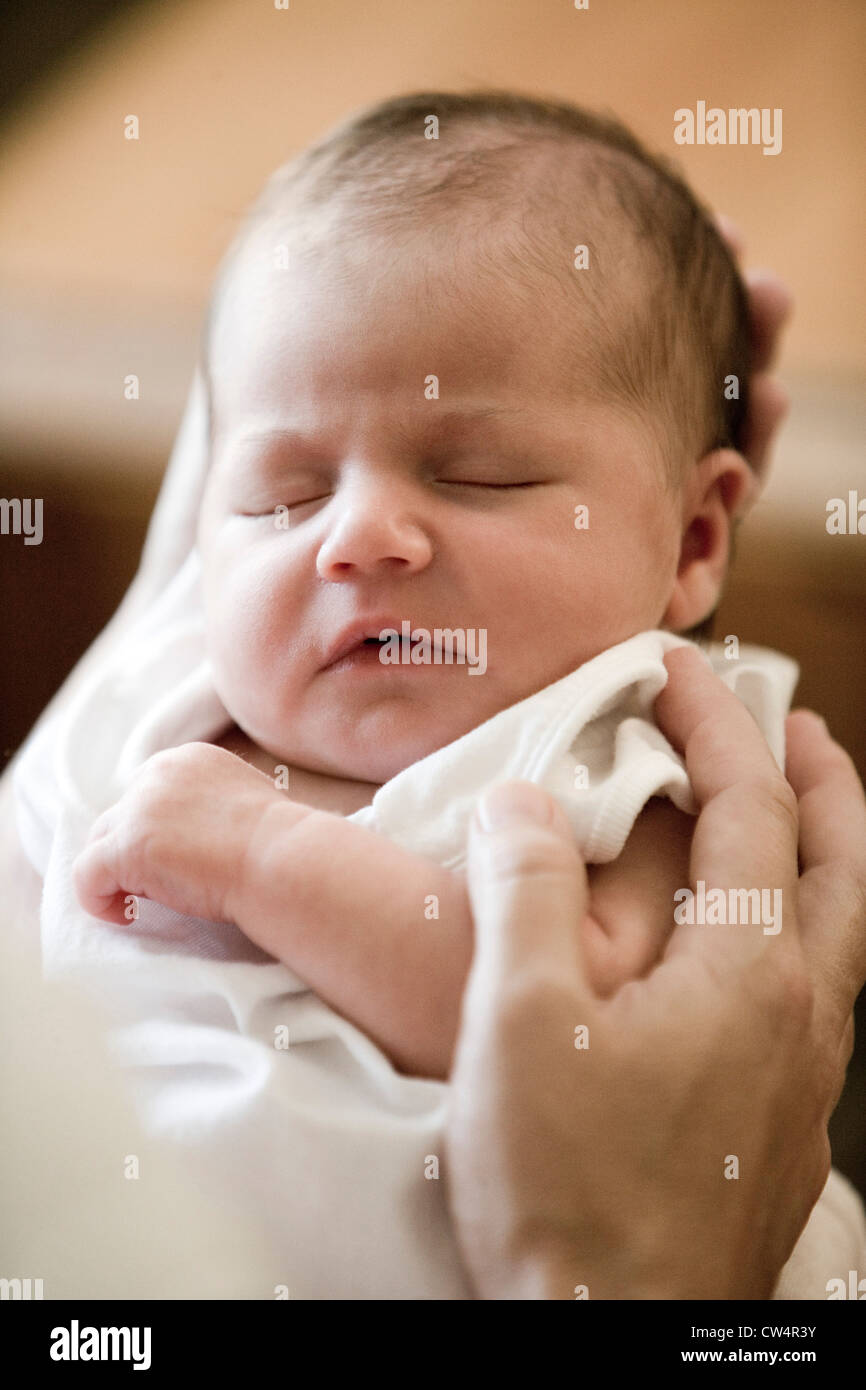 Close-up of a newborn in human hand Stock Photo - Alamy