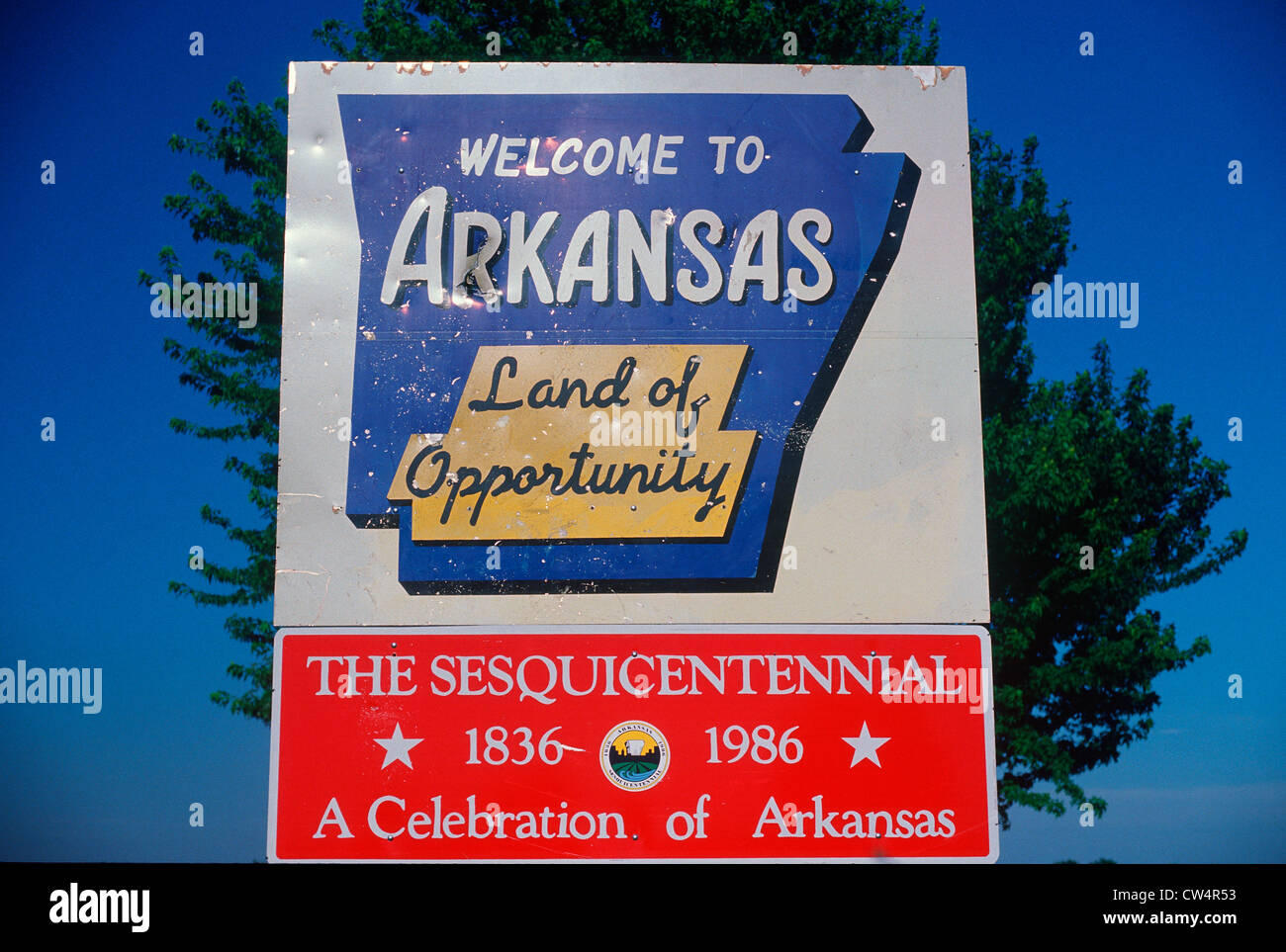 Welcome to Arkansas Sign Stock Photo - Alamy