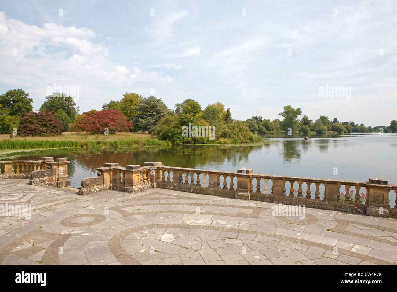 A view across the lake at Hever Castle on a beautiful summers day Stock ...