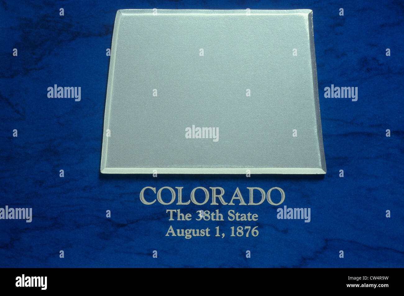 Silver Map of Colorado Stock Photo - Alamy