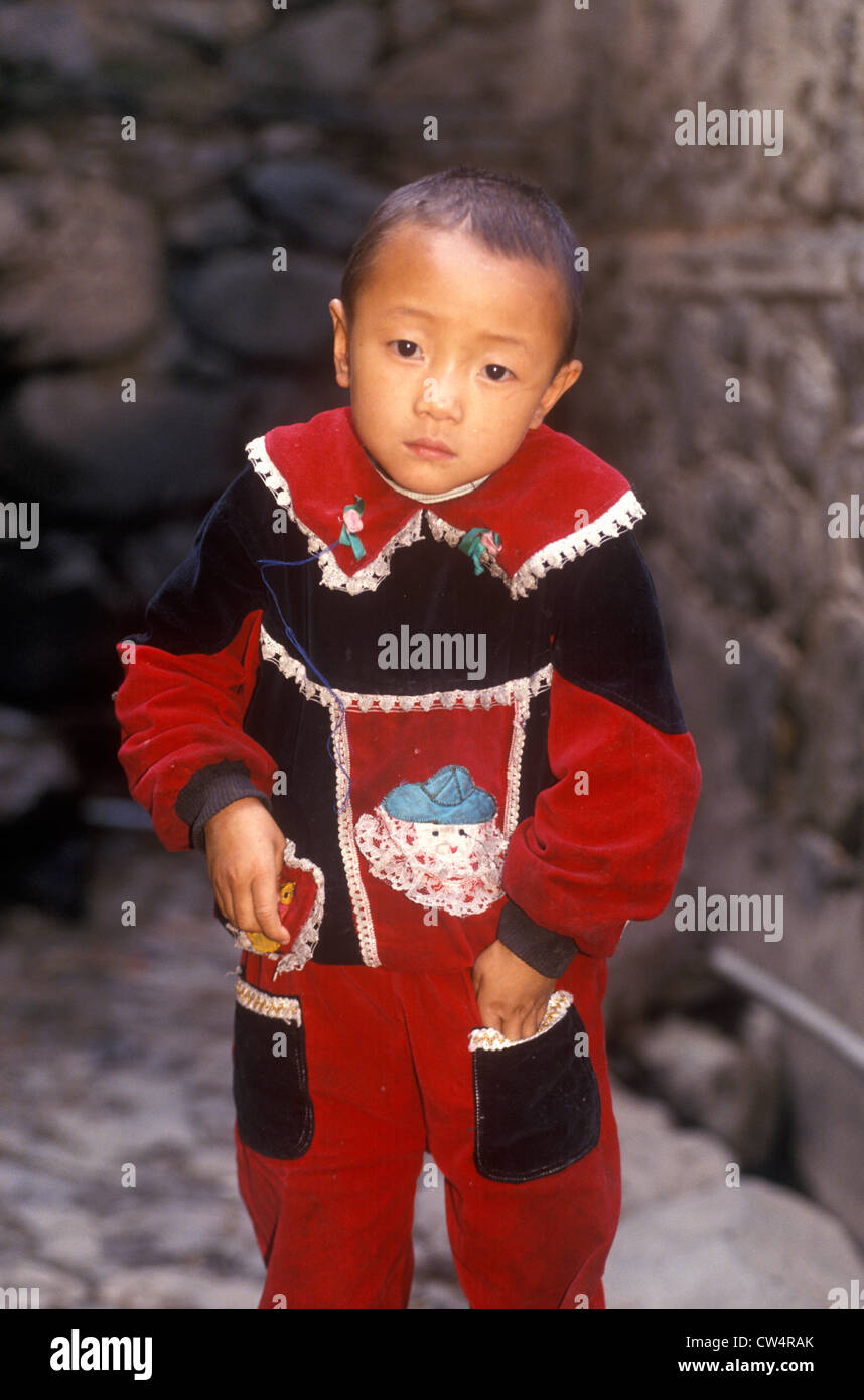 Little boy in Bei Village in Dali, Yunnan Province, People's Republic ...