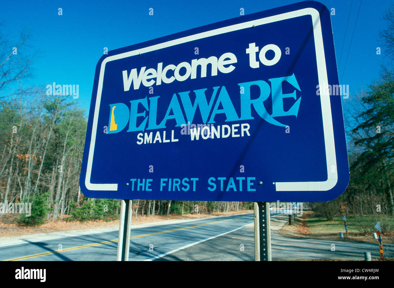 Welcome to Delaware Sign Stock Photo - Alamy