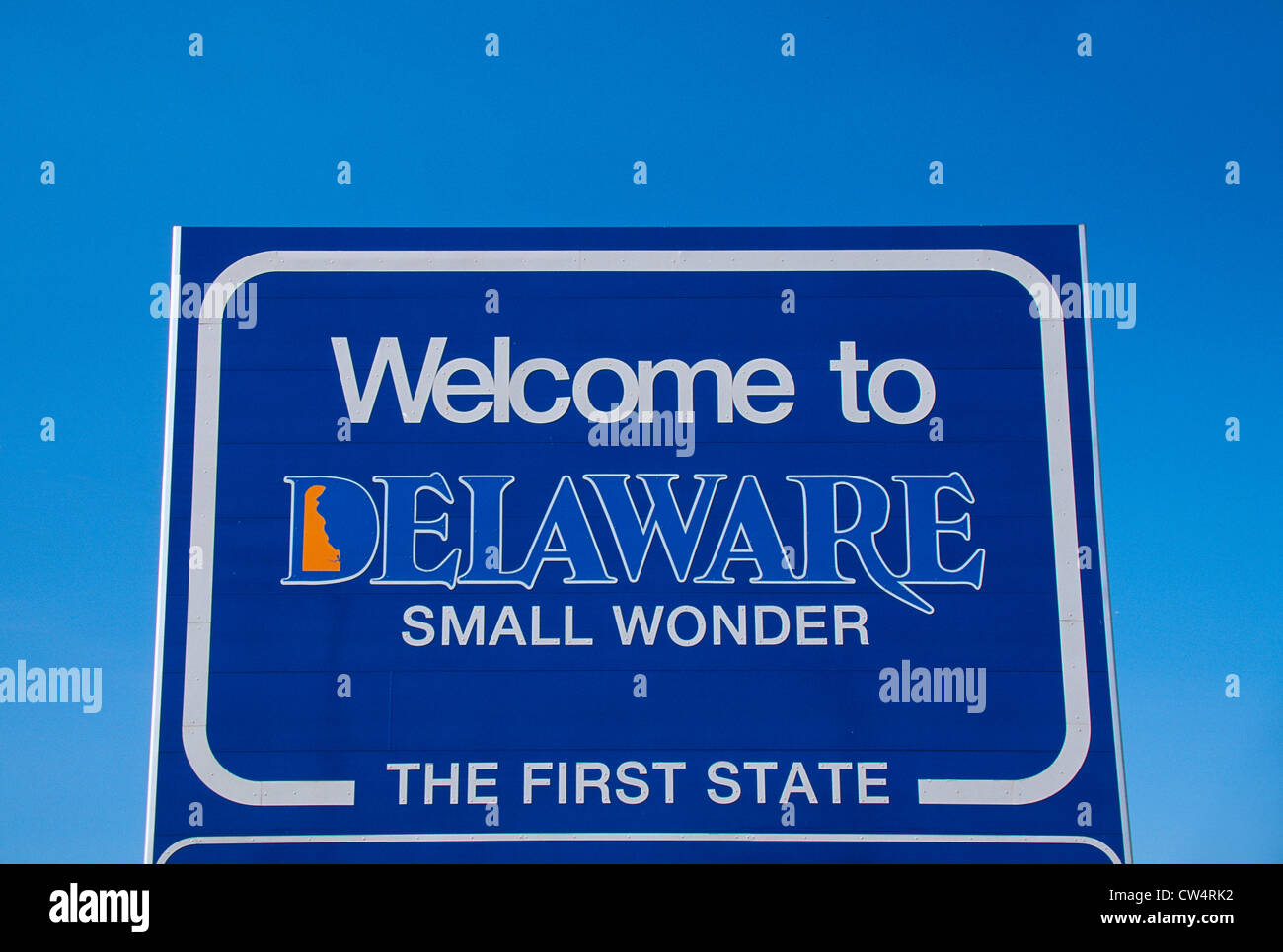 Welcome to Delaware Sign Stock Photo - Alamy