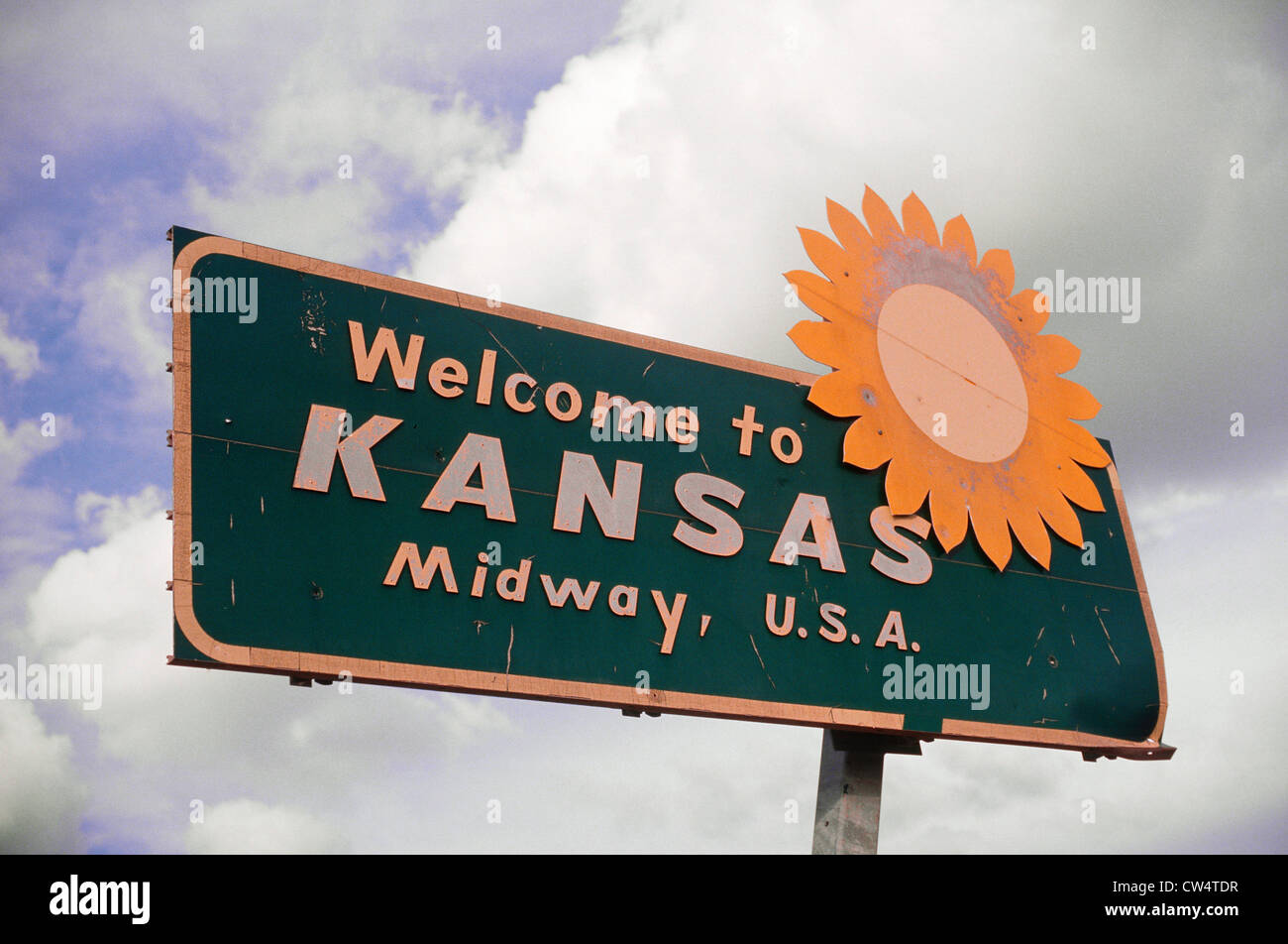 Welcome to Kansas Sign Stock Photo - Alamy