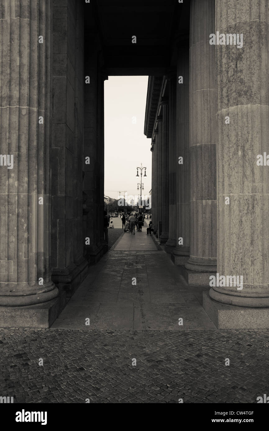 Columns of the Brandenburg Gate. Berlin. Germany. Sepia Stock Photo - Alamy