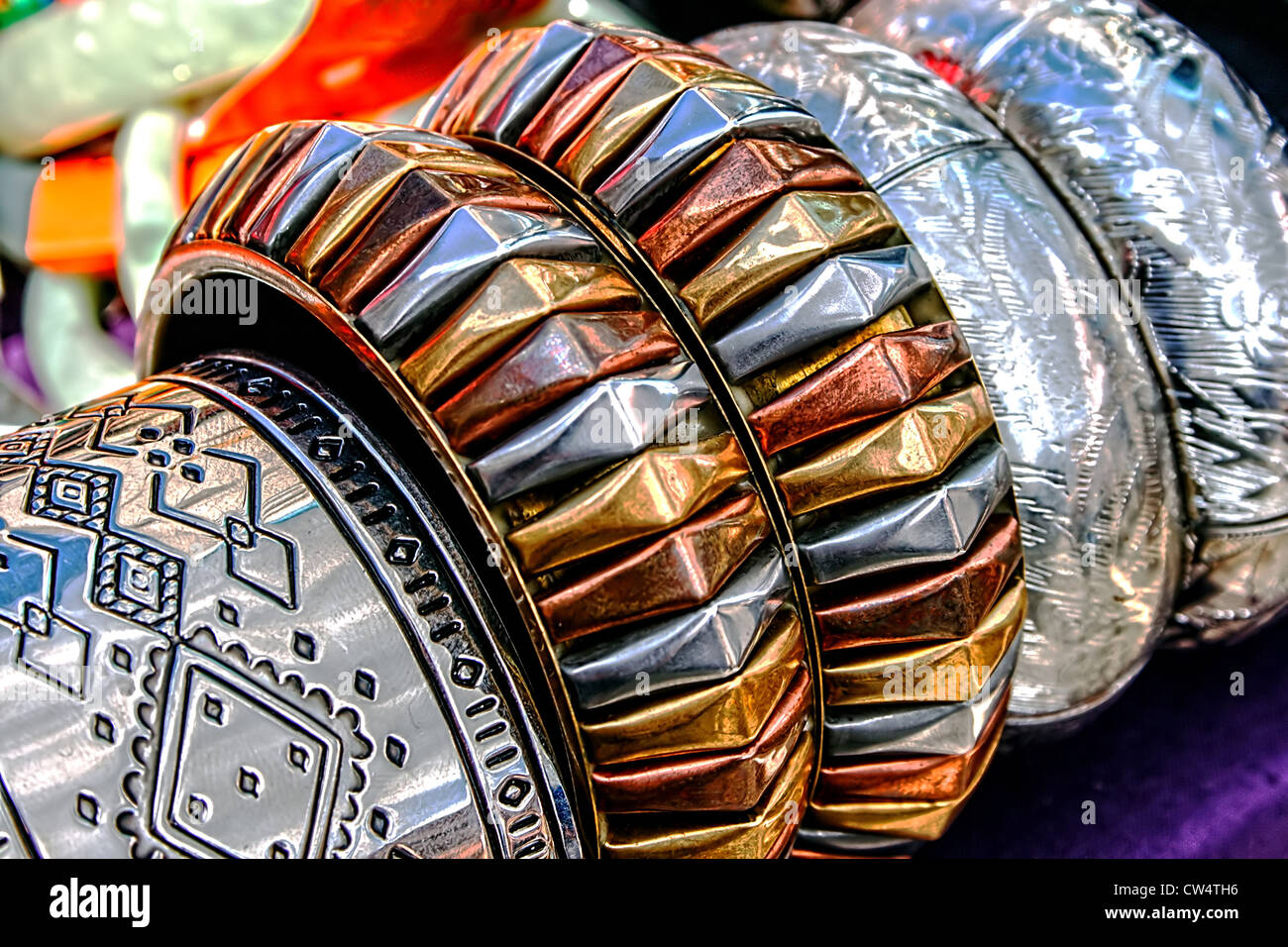Different colored trinkets displayed in the waiting customers Stock ...