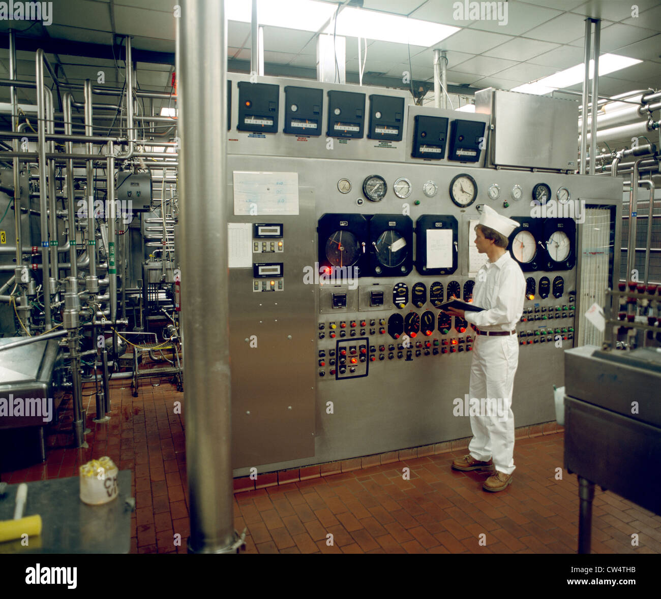 MASTER CONTROL PANEL AT MILK PROCESSING PLANT / PENNSYLVANIA Stock ...