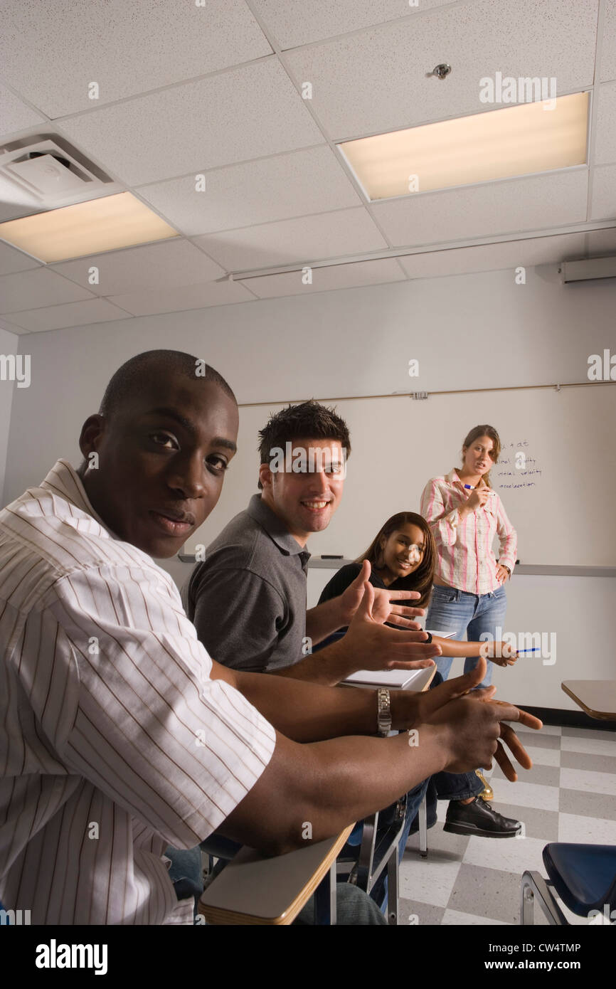 Portrait of university students in the classroom Stock Photo - Alamy